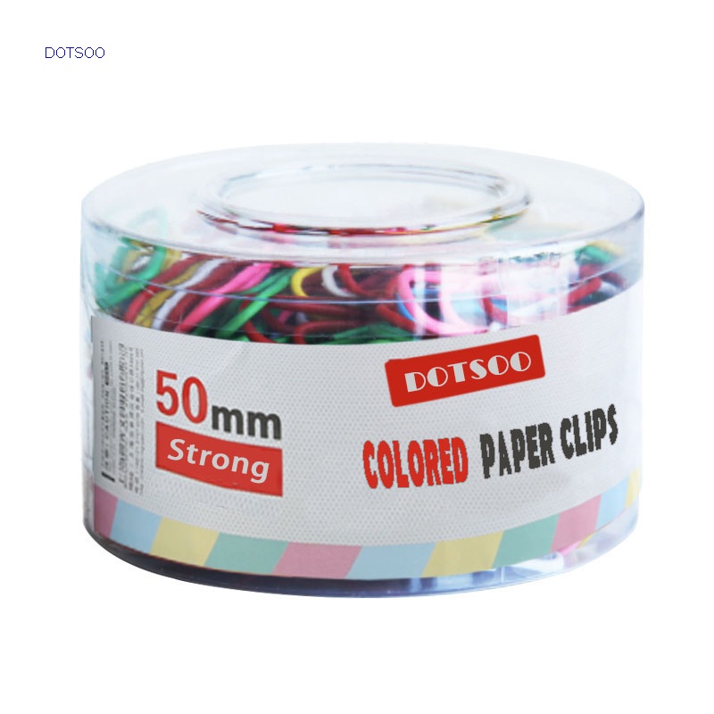 Color paper clips in PVC box